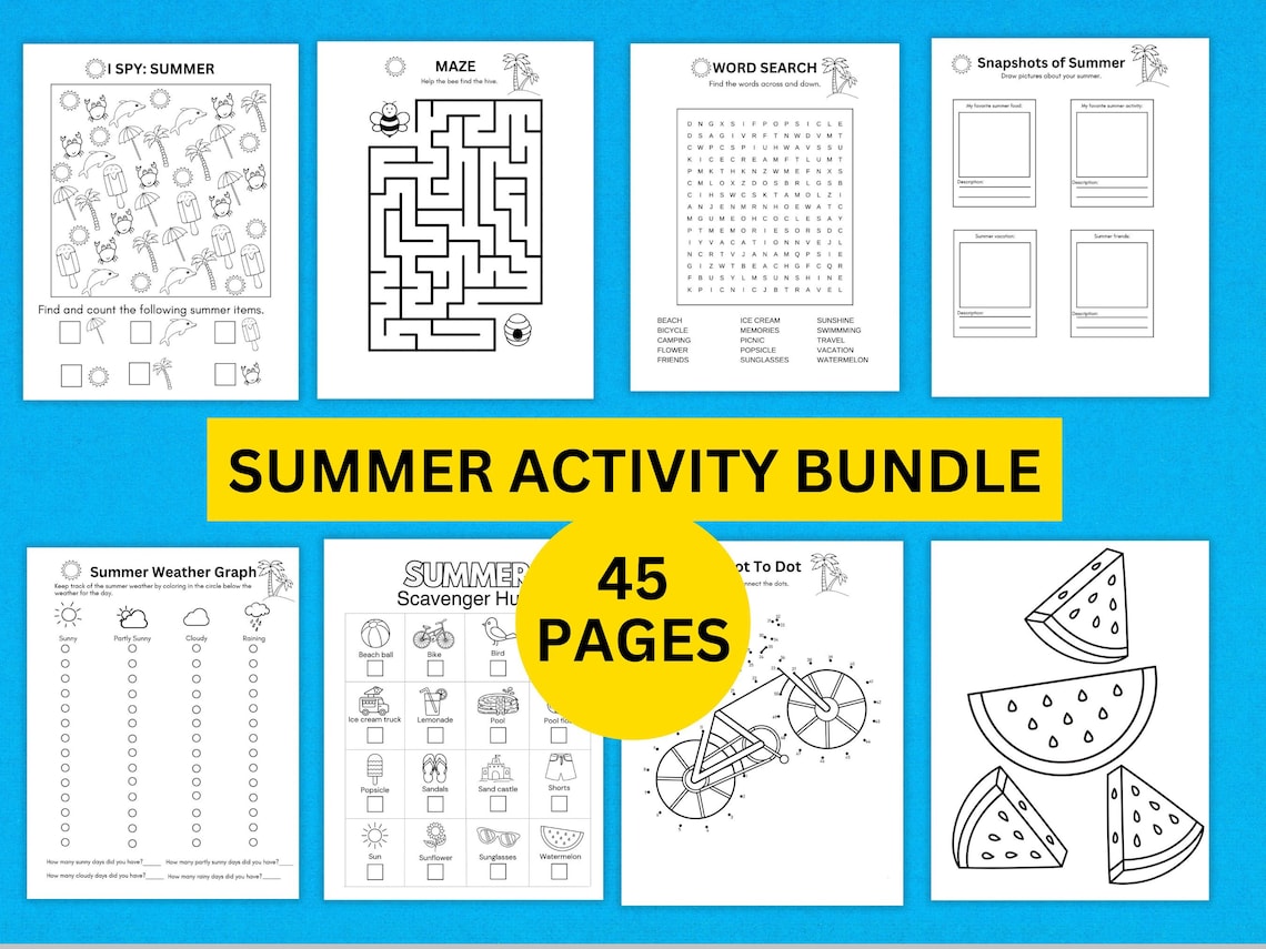 Summer Activities for Kids, Summer Kids Activities, Activity Book ...