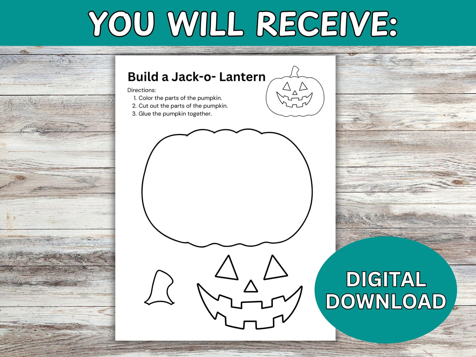 Build a Jack O' Lantern Pumpkin Craft: Halloween Activity (PDF) - Etsy