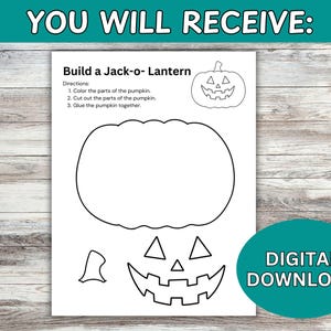 Build a Jack O' Lantern Pumpkin Craft: Halloween Activity (PDF) - Etsy