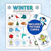 Winter Cabin Scavenger Hunt for Kids, Indoor Printable Game, Riddles ...