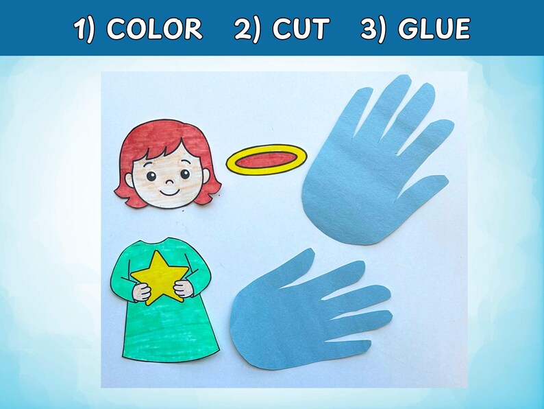 Handprint Angel Craft for Kids, Sunday School, Classroom Activity - Etsy