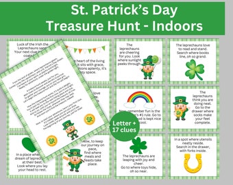 St. Patrick's Day Treasure Hunt, Patrick's Day Scavenger Hunt for Kids ...