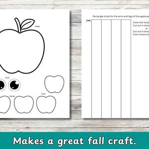 Apple Person Craft: Printable Fall Coloring Template (digital Download ...
