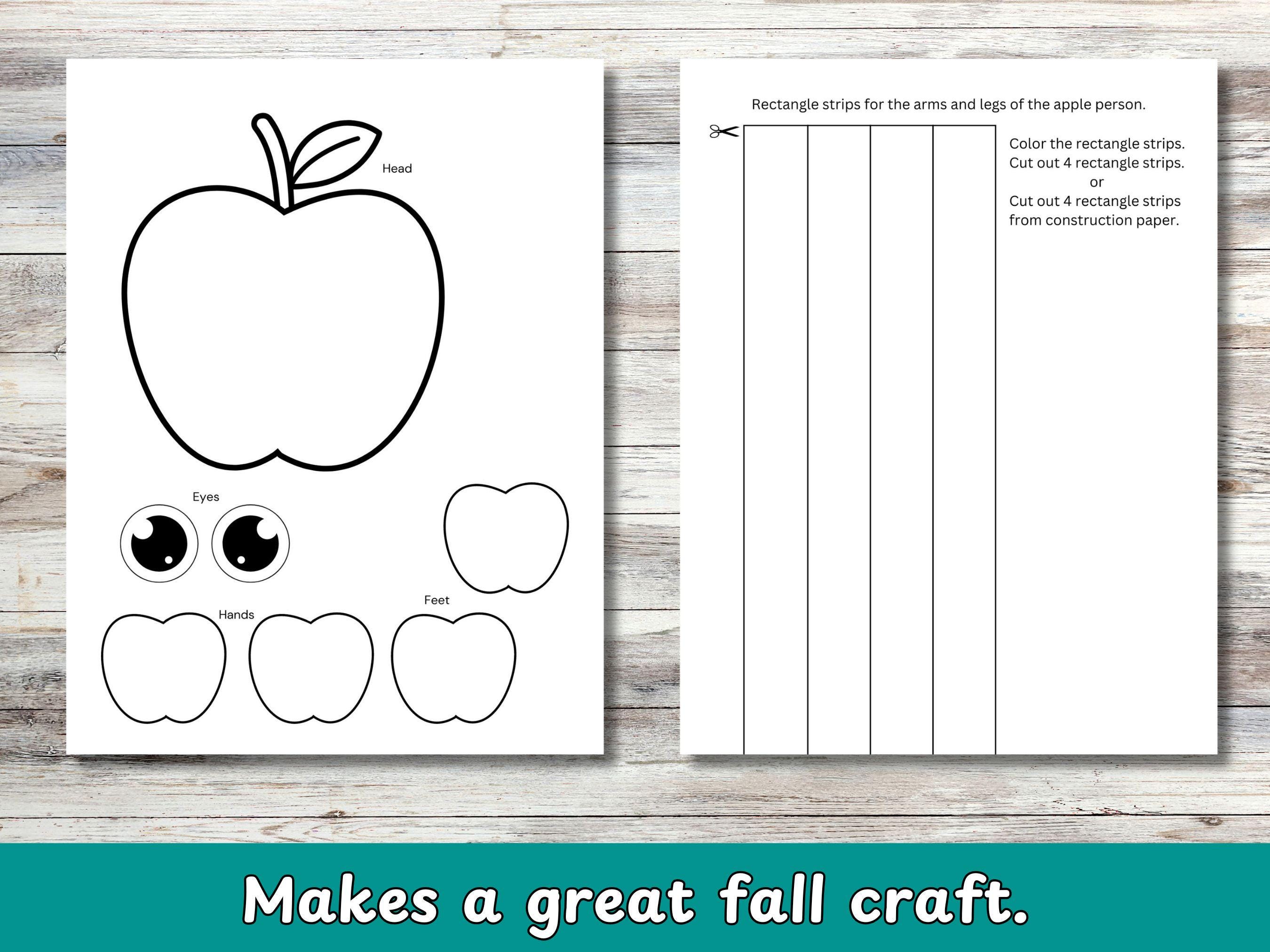 Apple Person Craft: Printable Fall Coloring Template (digital Download ...