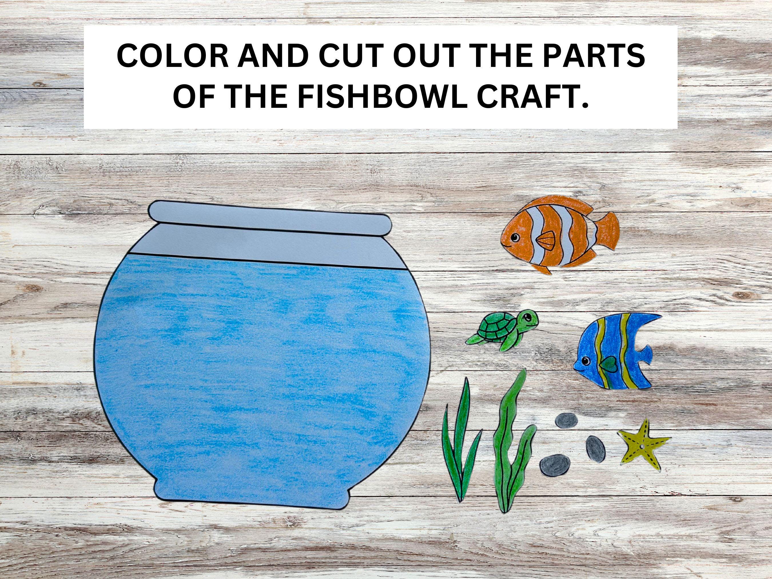 Fishbowl Craft for Kids: Printable Ocean Animal Cut & Paste (PDF ...