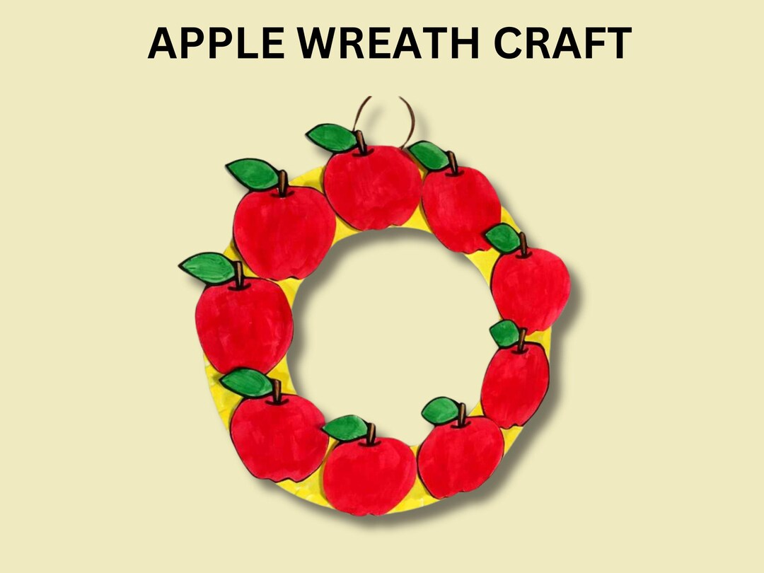 Apple Wreath Craft, Printable Fall Craft for Kids, Apple Craft, Fall ...