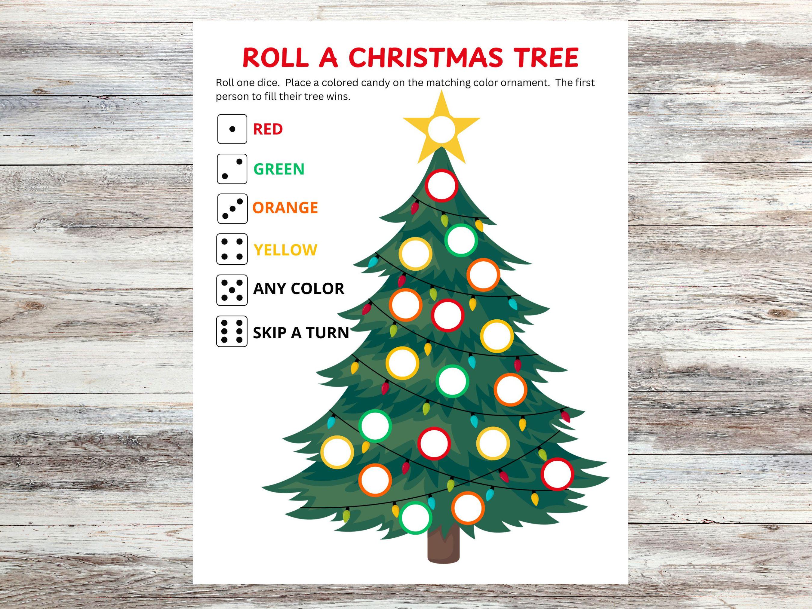 Roll A Christmas Tree Game: Printable Holiday Activity (PDF) - Etsy