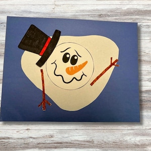 Melted Snowman Craft: Winter Kids Activity (printable PDF) - Etsy