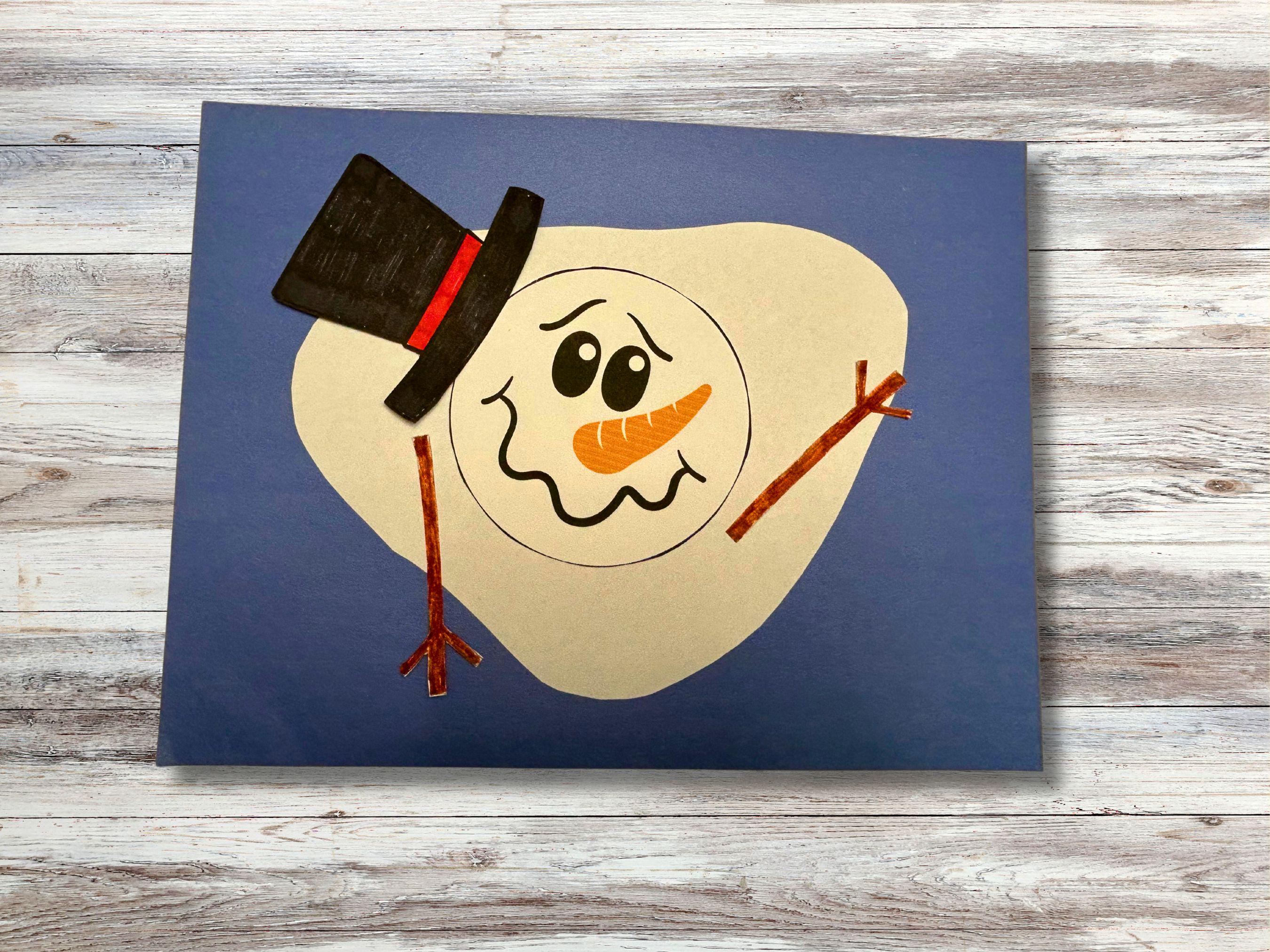 Melted Snowman Craft: Winter Kids Activity (printable PDF) - Etsy