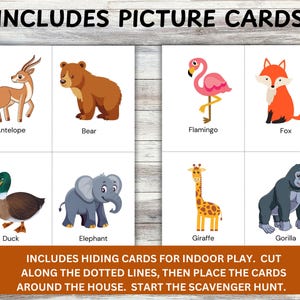Zoo Scavenger Hunt: Kids Animal Activity, Picture Cards (PDF) - Etsy
