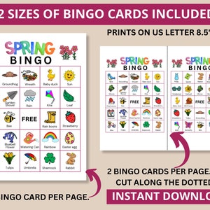 Spring Bingo Game Printable Springtime Bingo, Easter Bingo, 30 Spring ...