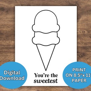 Torn Paper Ice Cream Craft: Summer Art Activity for Kids (PDF Pattern ...