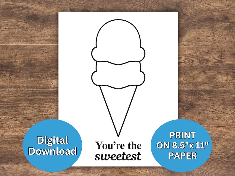 Torn Paper Ice Cream Craft: Summer Art Activity for Kids (PDF Pattern ...