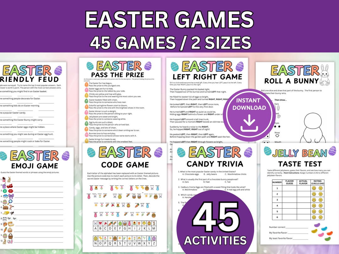 Easter Games Bundle for Kids, Adults, Families, Party Activities ...