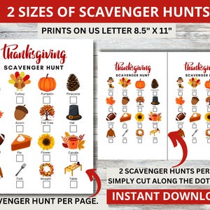 Thanksgiving Scavenger Hunt Printable, Thanksgiving Game, Picture Cards ...