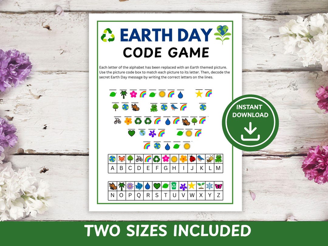 Earth Day Code Game Activity for Kids| Secret Message Puzzle ...