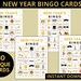 New Year's Eve Bingo Game, Printable New Years Bingo Game, Family New ...