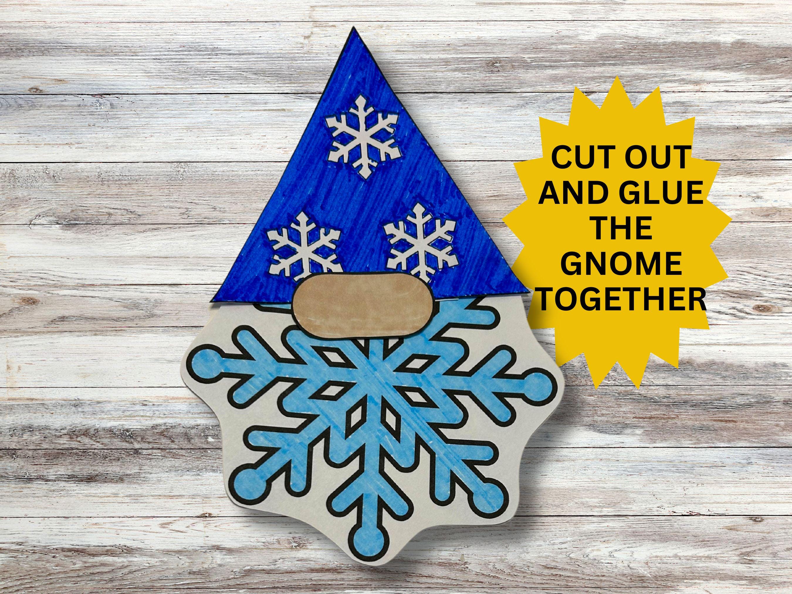 Winter Gnome Craft for Kids: Printable Coloring Activity (PDF) - Etsy