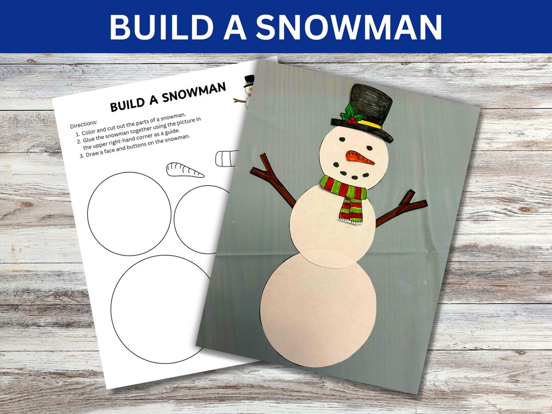 Build A Snowman Craft: Winter Printable Activity (PDF) - Etsy