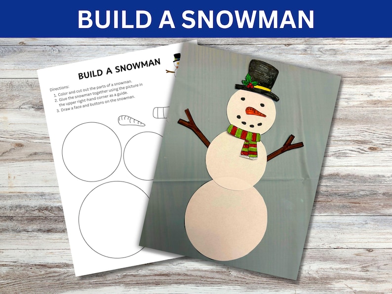 Build A Snowman Craft: Winter Printable Activity (PDF) - Etsy