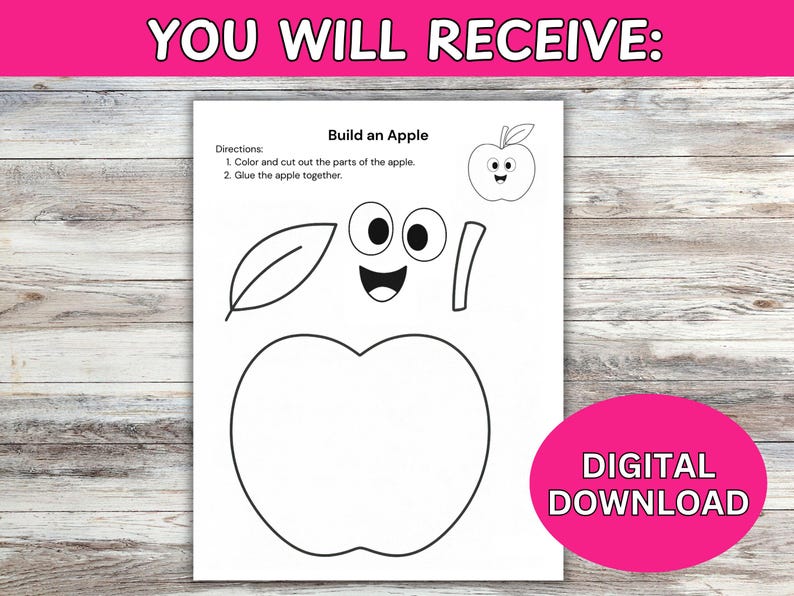 Build an Apple Craft: Printable Fall Activity for Kids - Etsy