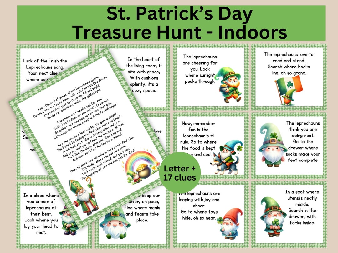 St. Patrick's Day Treasure Hunt Printable St. Patrick's Day Scavenger ...