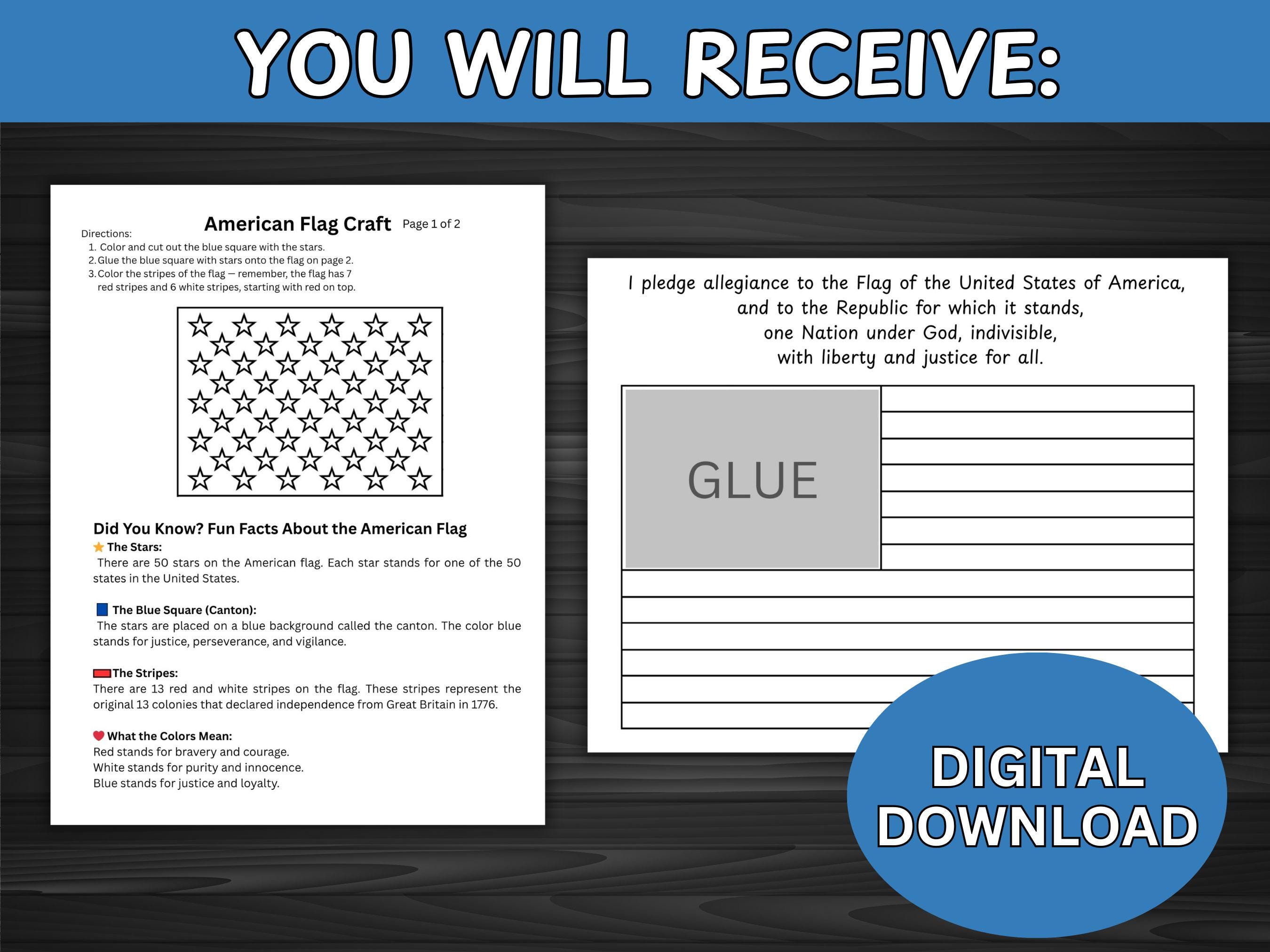 American Flag Craft for Kids: Patriotic Printable Activity (PDF ...