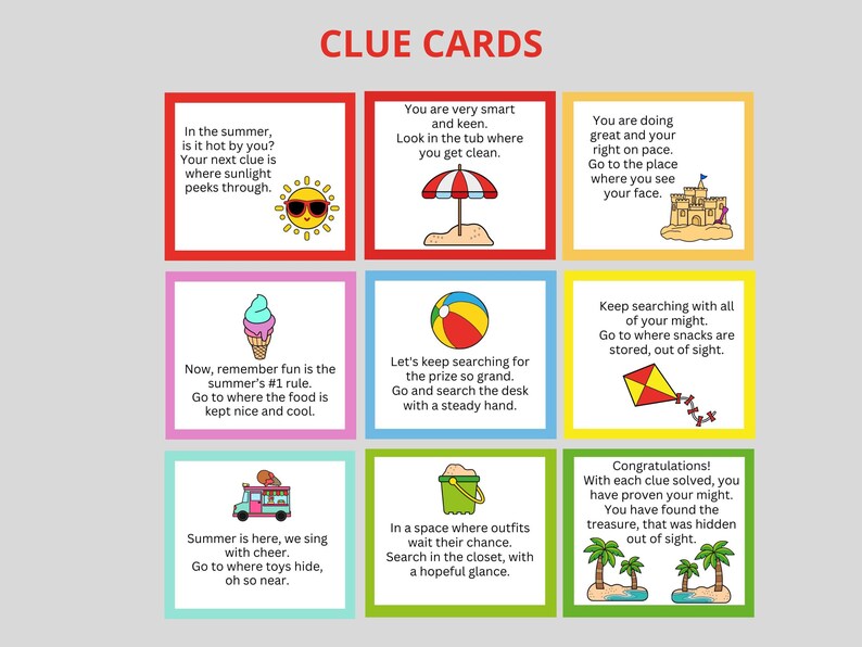 Summer Scavenger Hunt for Kids Printable Summer Treasure Hunt Indoor ...