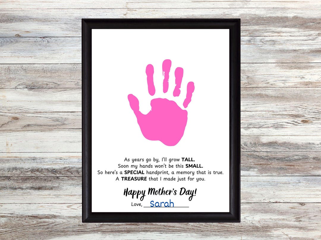 Mother's Day Handprint Art: DIY Keepsake Gift (PDF Pattern) - Etsy