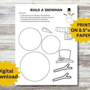 Build A Snowman Craft: Winter Printable Activity (PDF) - Etsy