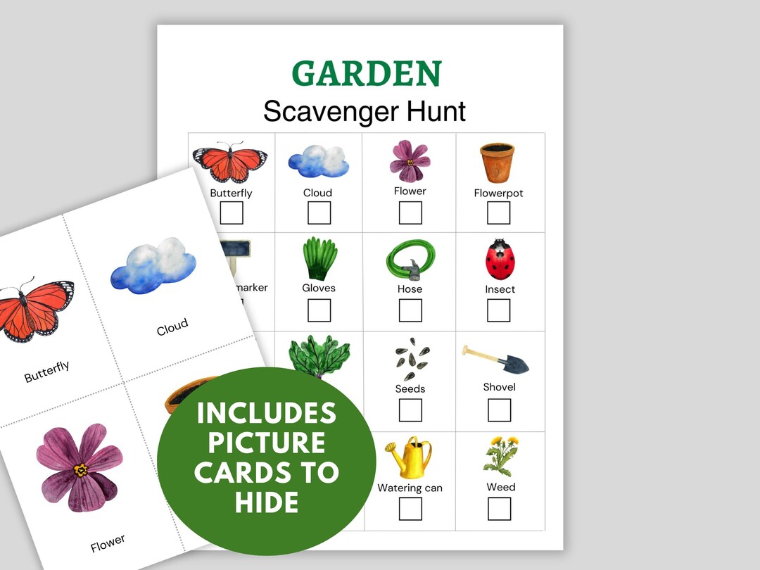 Garden Scavenger Hunt, Summer Scavenger Hunt, Printable Outdoor ...