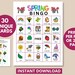 Spring Bingo Game Printable Springtime Bingo, Easter Bingo, 30 Spring ...