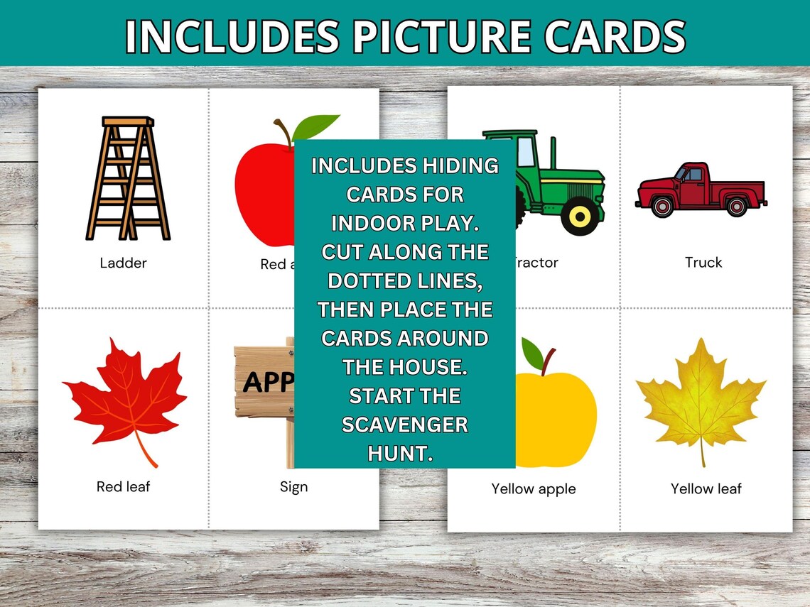 Apple Farm Scavenger Hunt for Kids: Printable Fall Activity, Apple ...
