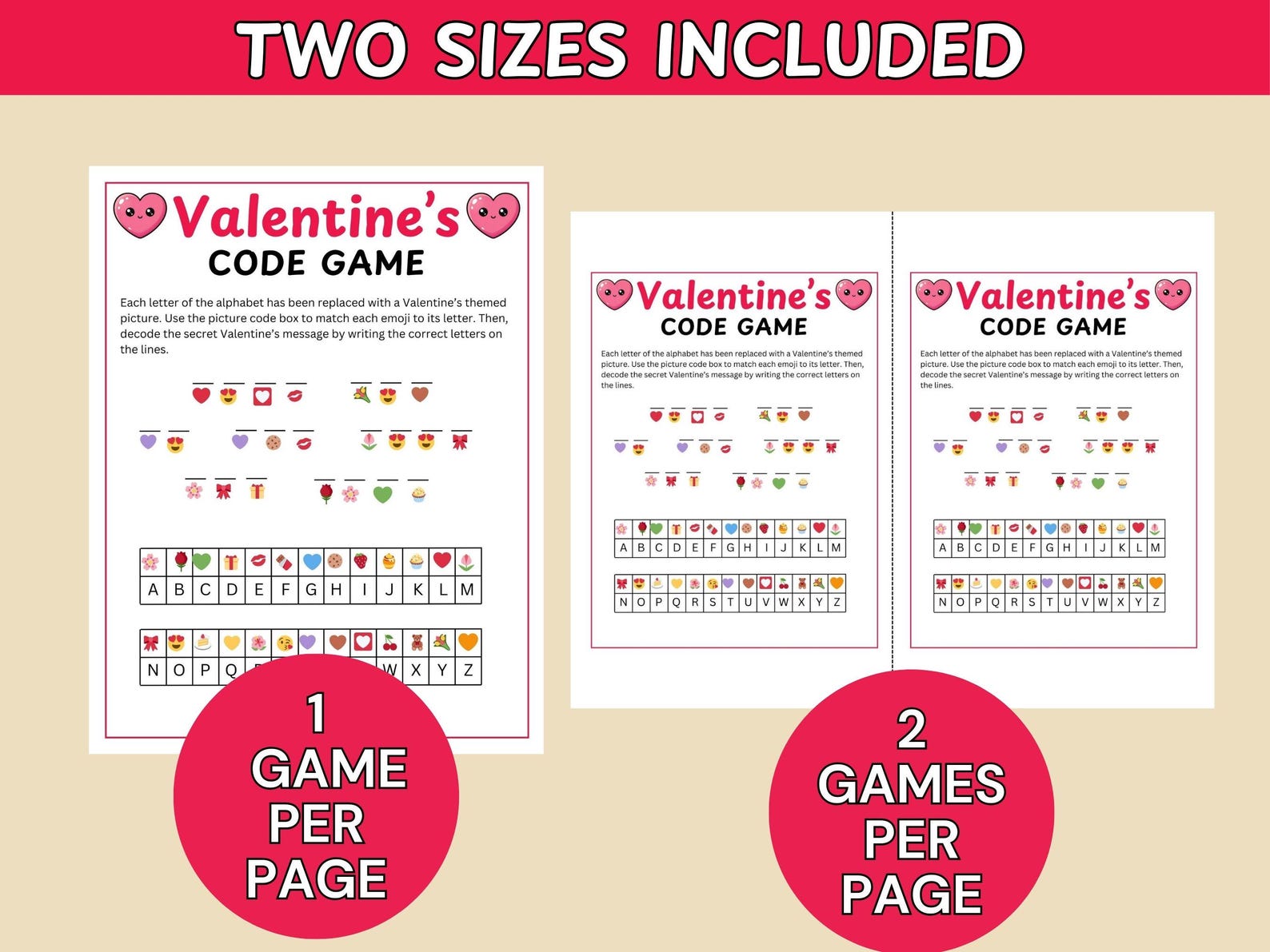 Valentine's Day Secret Code Game for Kids, Classroom and Party Activity ...