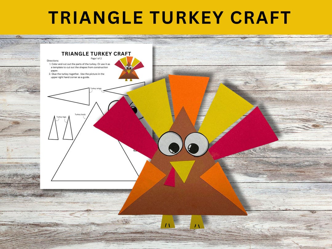 Triangle Shape Turkey Craft for Kids, Build a Turkey Craft, Printable ...