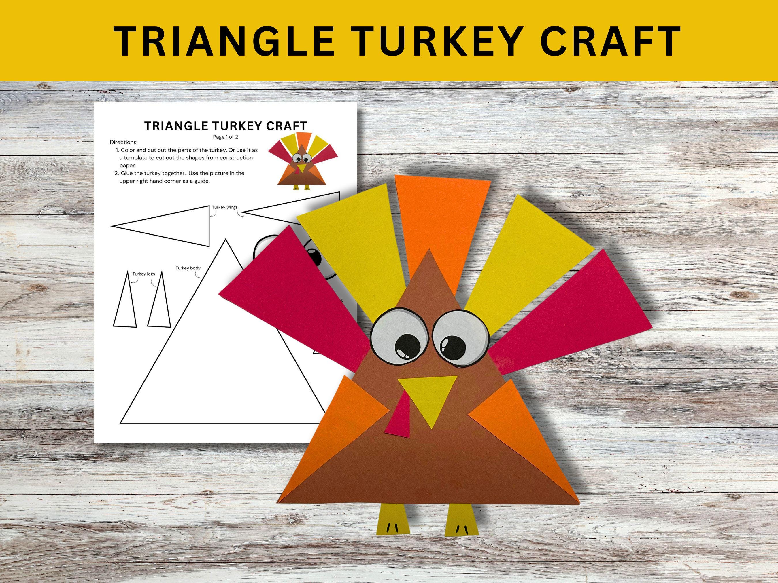 Triangle Shape Turkey Craft for Kids, Build a Turkey Craft, Printable ...