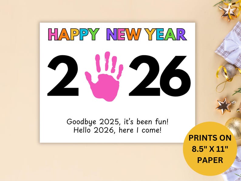 New Year's Handprint Craft for Kids, Toddler and Preschool Activity ...