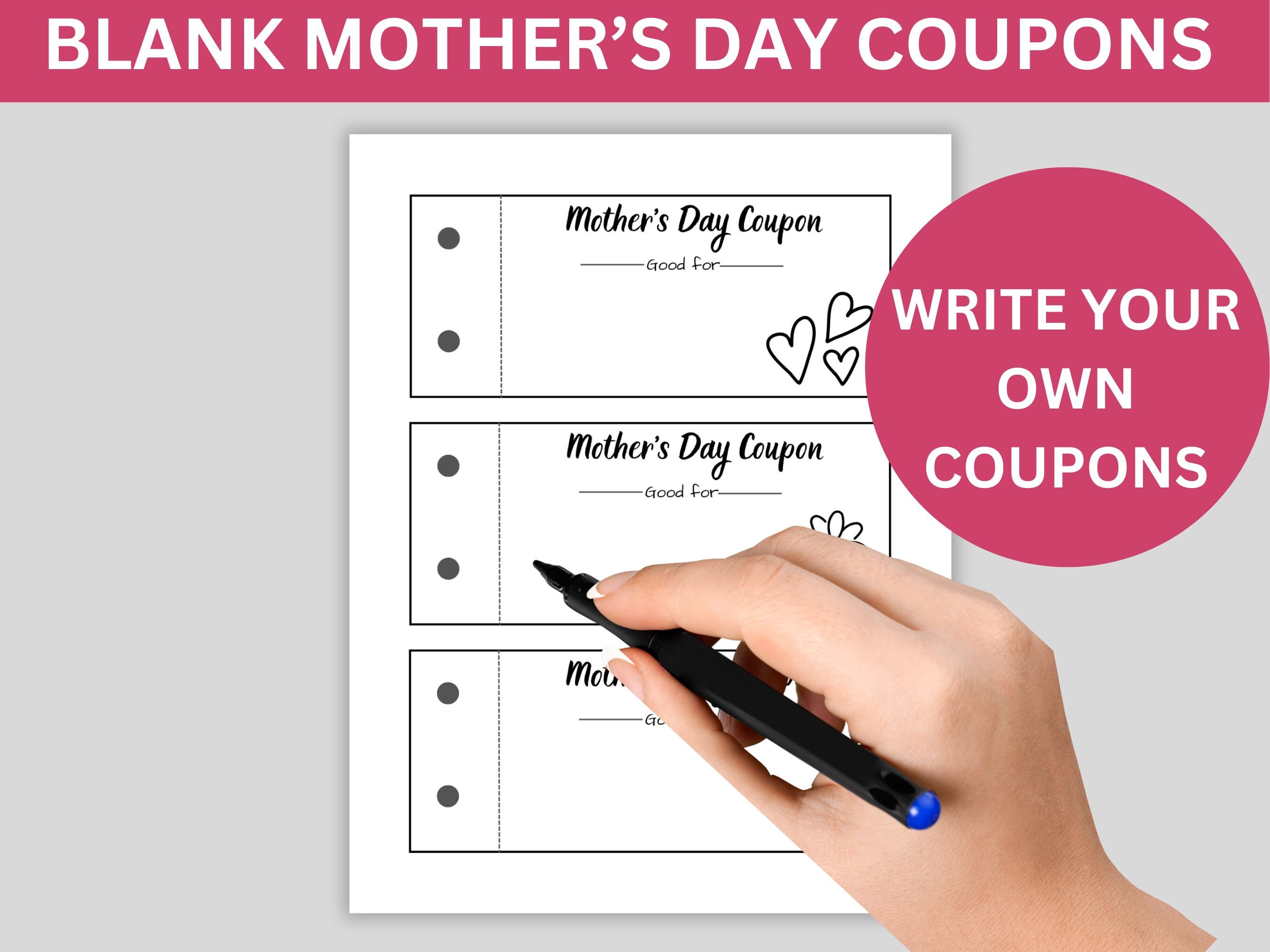 Mother's Day Coupon Book Printable Mother's Day Coupons, Mother's Day ...