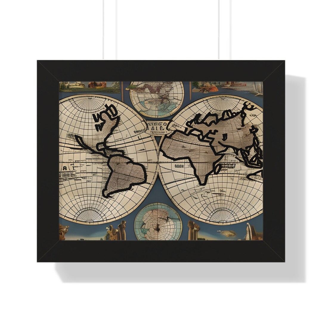 Vintage Map Frame - Etsy