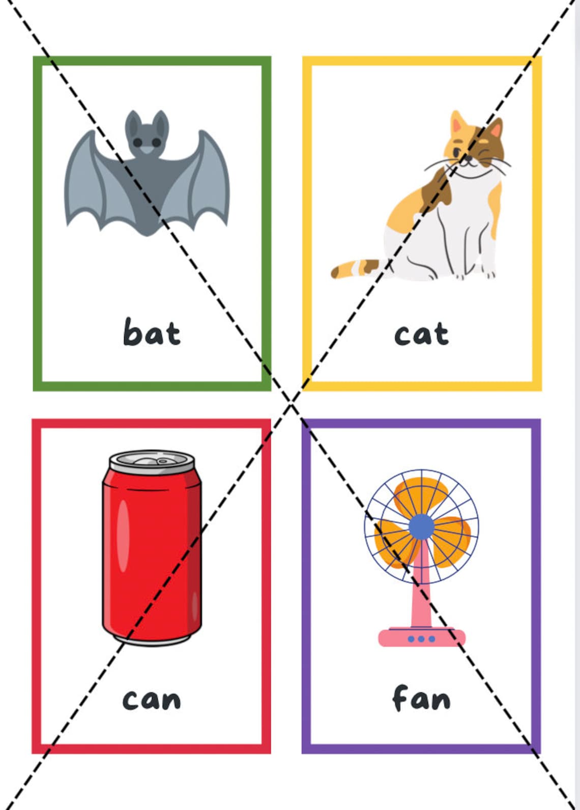 CVC Words Flash Cards Printable, CVC Flashcard, Learn to Read, CVC ...