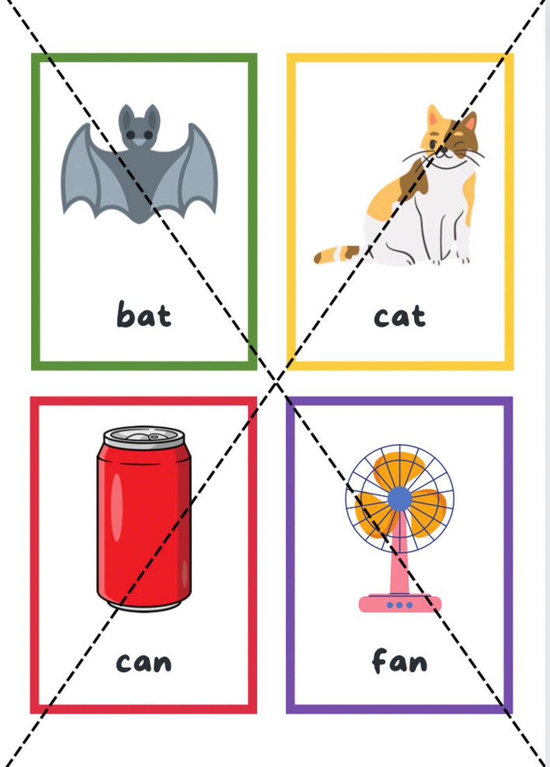 CVC Words Flash Cards Printable, CVC Flashcard, Learn to Read, CVC ...