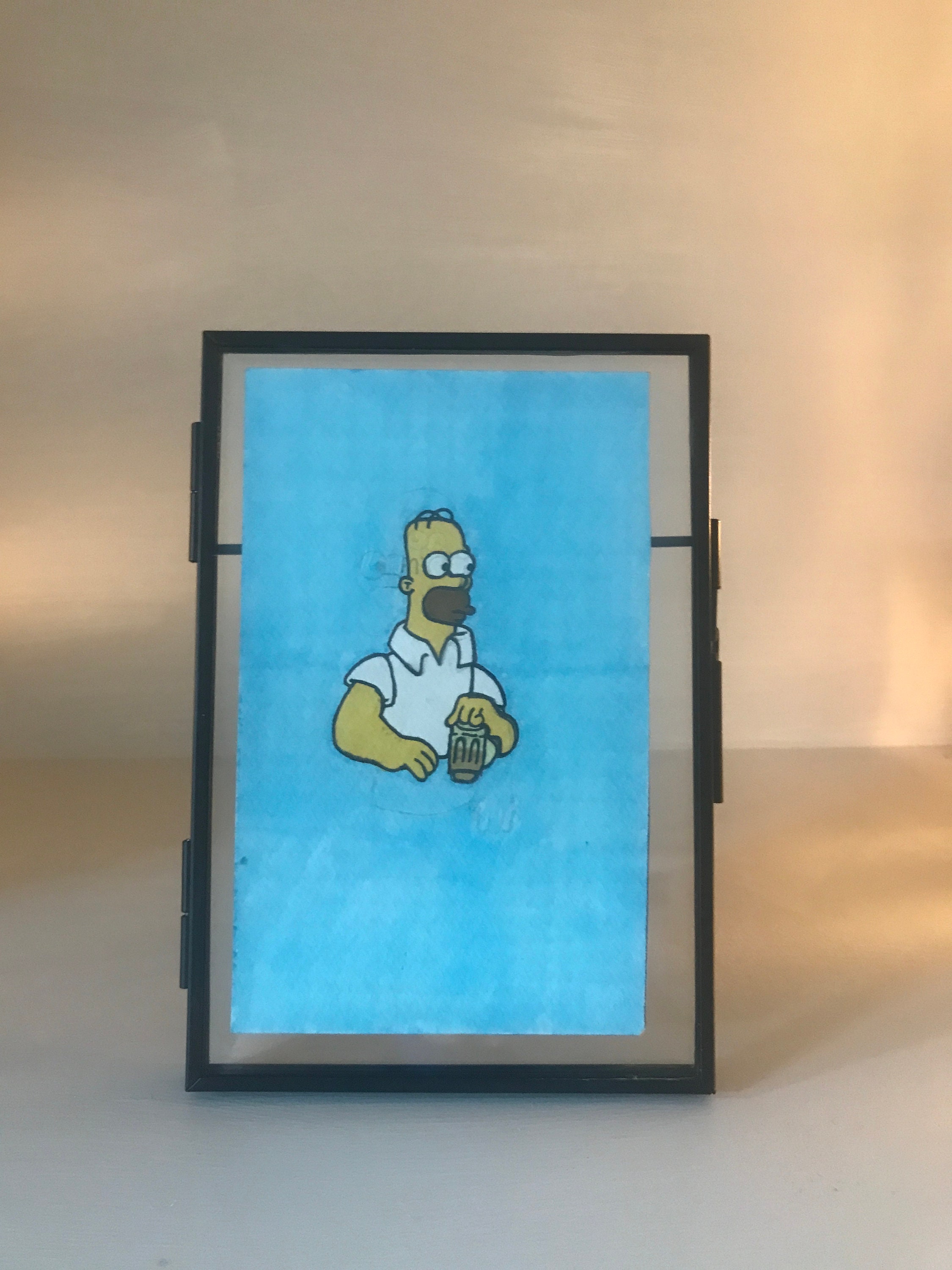 Hand Drawn Cartoon Homer Simpson on High Quality Paperdoes Not Include ...