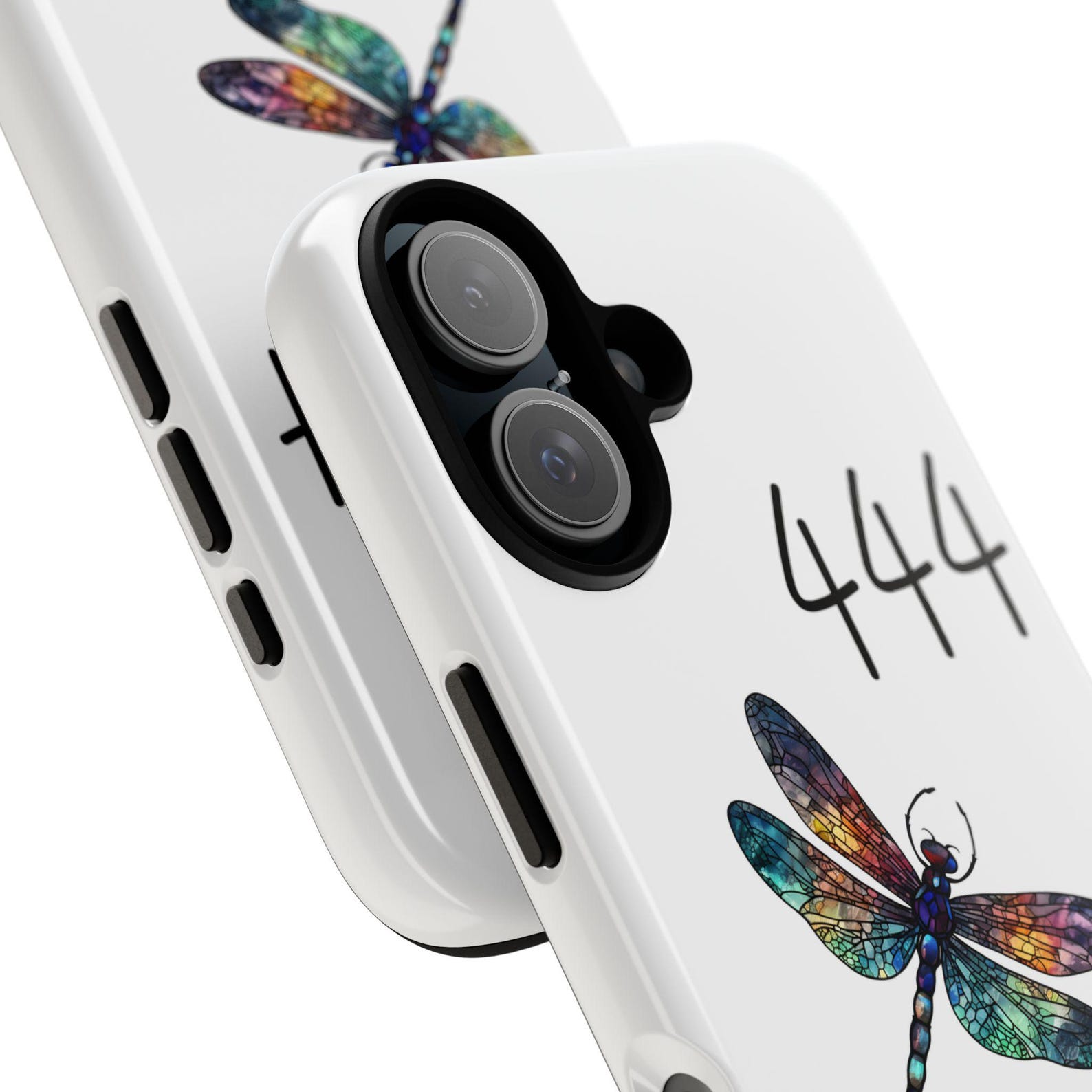 Angel Number 444 Phone Case, Stain Glass Dragonfly iPhone Cover, iPhone ...