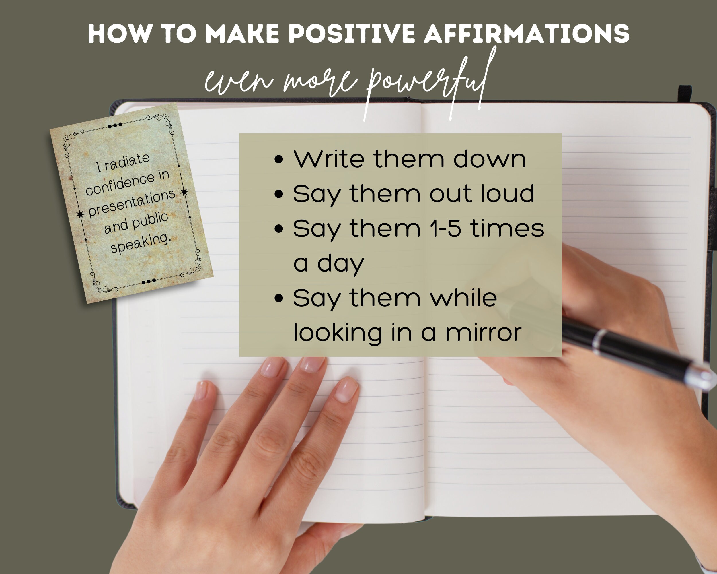 Positive Affirmation Cards Student 50 Motivational Learning Sayings ...