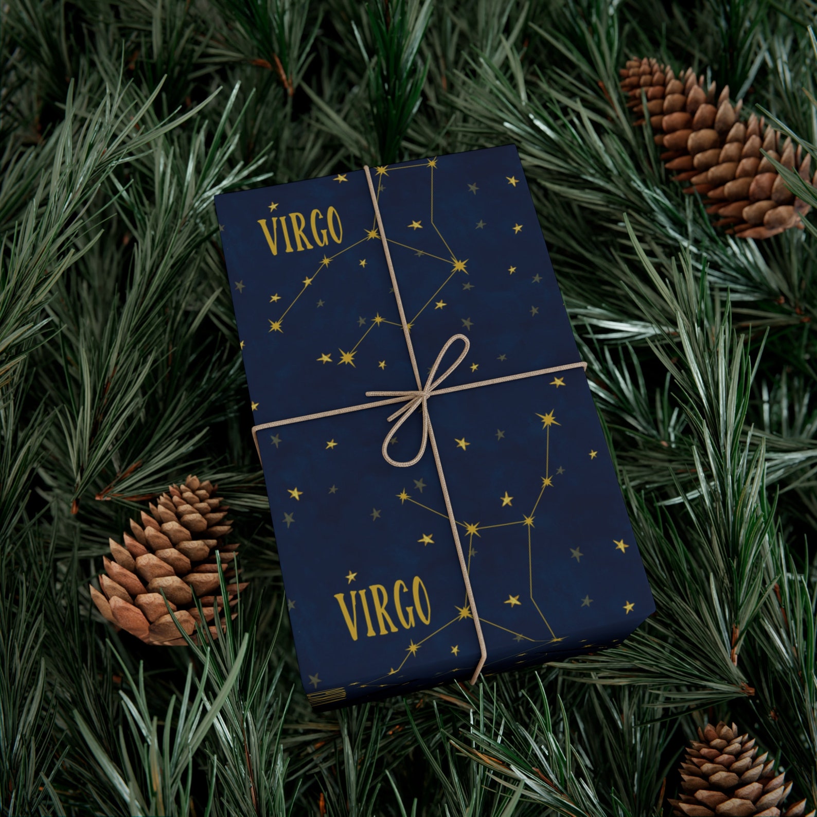 Virgo Gift Wrap Elegant Constellation Wrapping Paper Astrology Wrapping ...