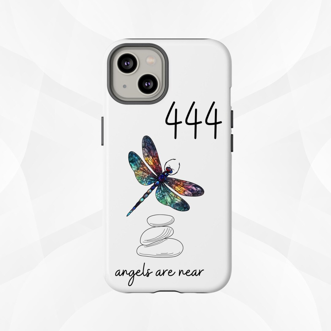 Angel Number 444 Phone Case, Stain Glass Dragonfly iPhone Cover, iPhone ...