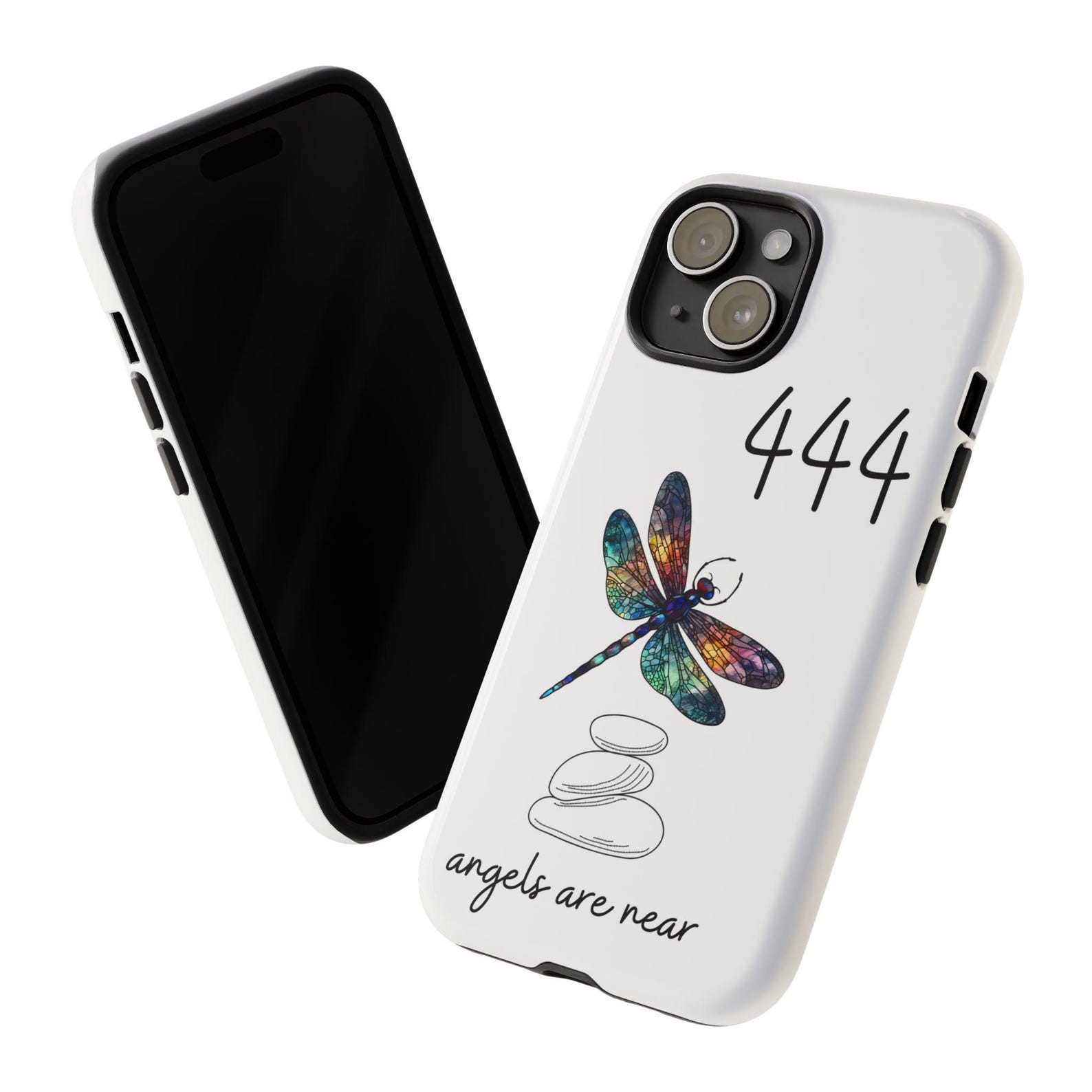 Angel Number 444 Phone Case, Stain Glass Dragonfly iPhone Cover, iPhone ...