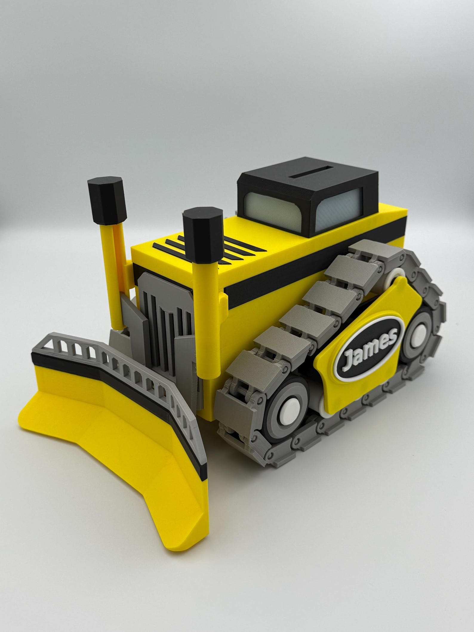 Personalized Bulldozer Piggy Bank: 3D Printed Bull Dozer Coin Bank - Etsy