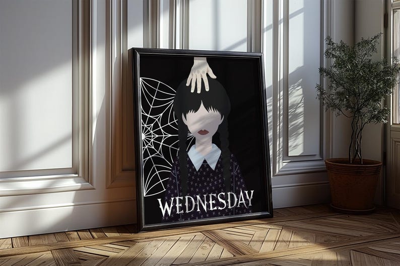 Wednesday Dizisinden Inspired Digital Wall Art Set of 4 - Customize ...