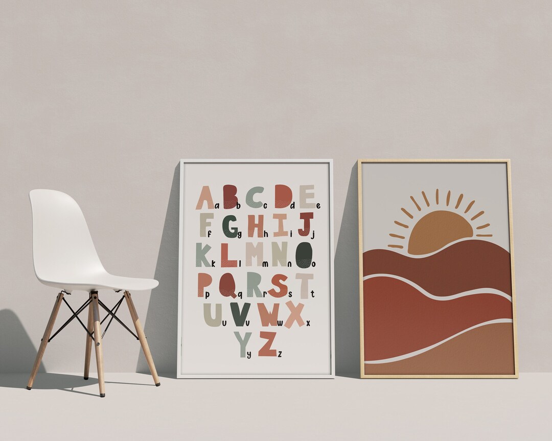 Educational Alphabet Poster – Binary Collage Handwritten Printable Wall ...